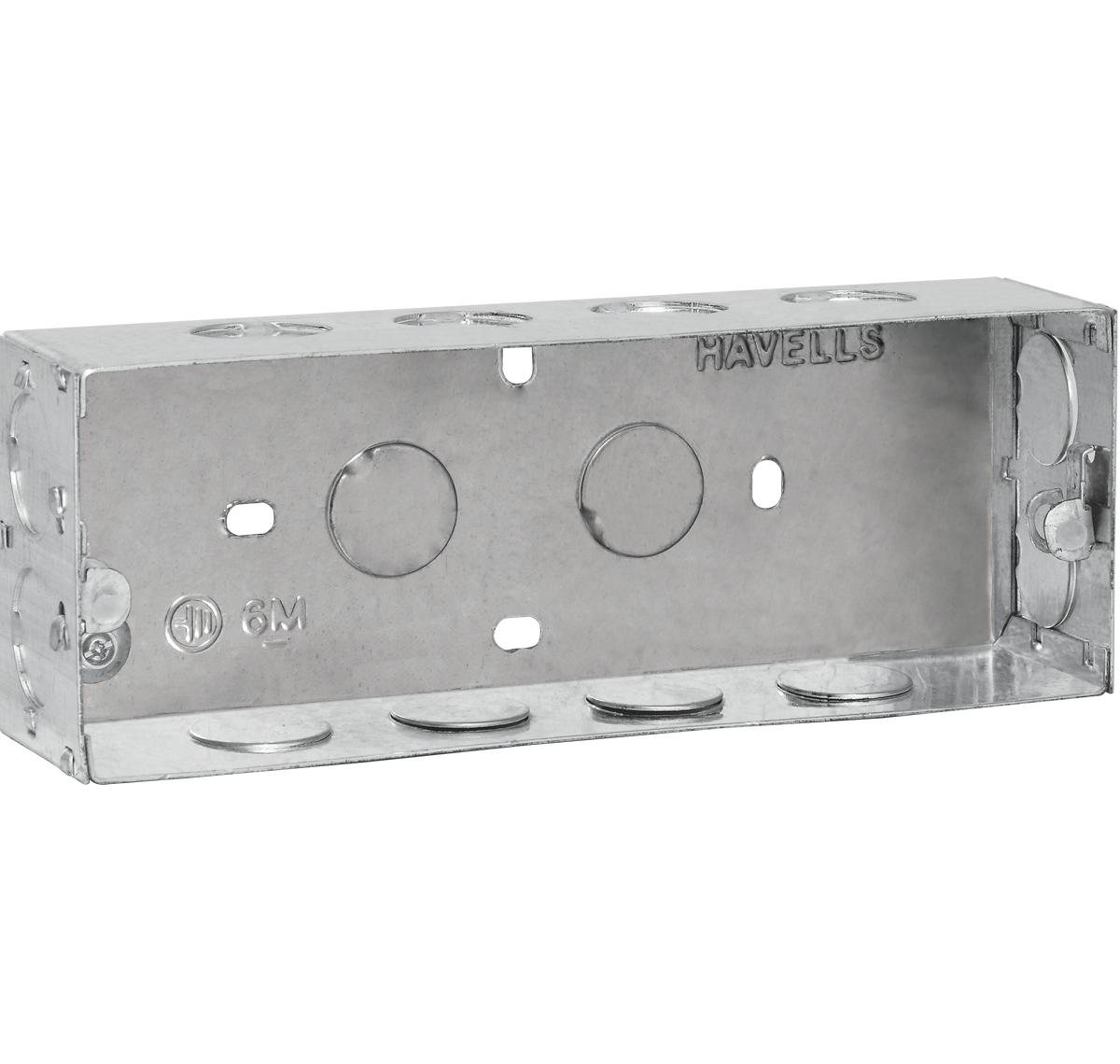 Buy Havells 6 M Metal Box 6 Module Silver MS GI Box online at best ...