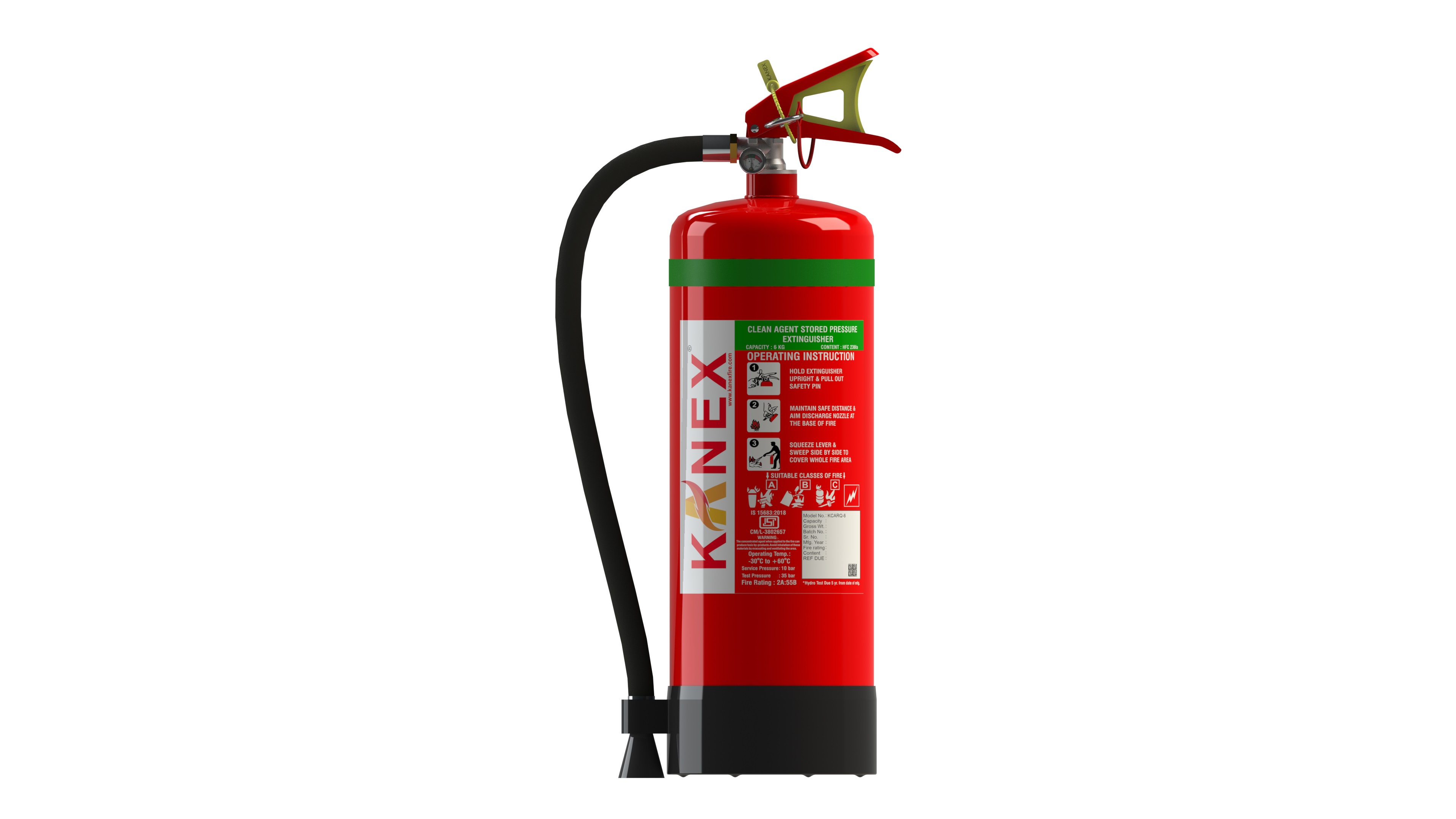 Buy KANEX 6 kg Clean Agent (Green) Fire Extinguishers online at best ...