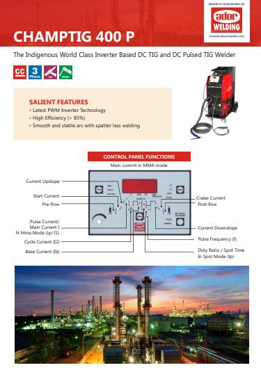 Buy Ador TIG Welding Machine Champtig 400 P 415 V 10 kVA online at best ...