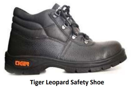 Buy TIGER Leopard Barton Print Leather Steel Toe Safety Shoes Black ...