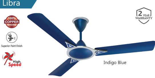 Buy 1200 mm 3 Blades 75 W Indigo Blue Ceiling Fans online at best rates ...