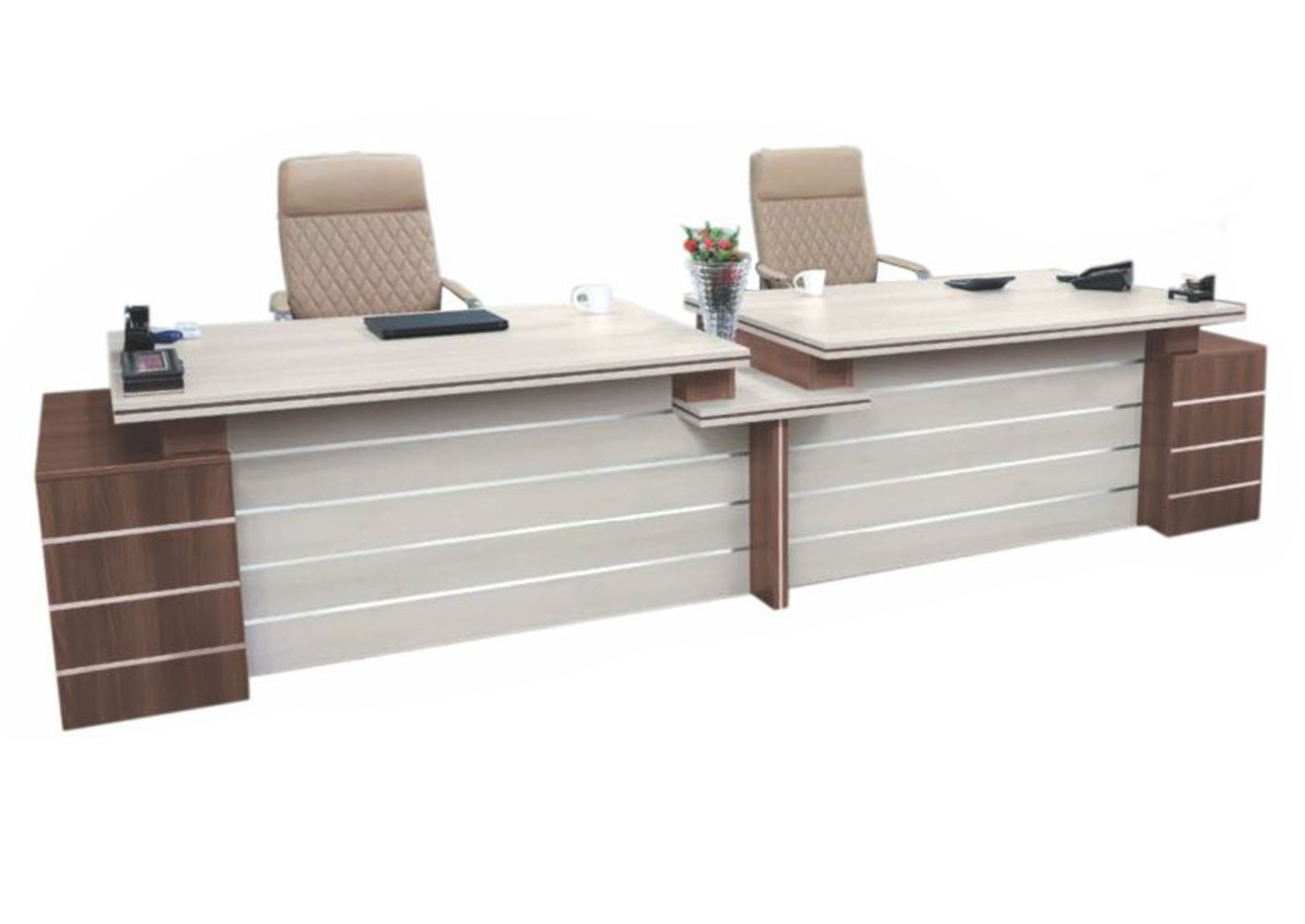 Buy Executive Office Tables Moldau Acacia, Natural Teak MDF and ...