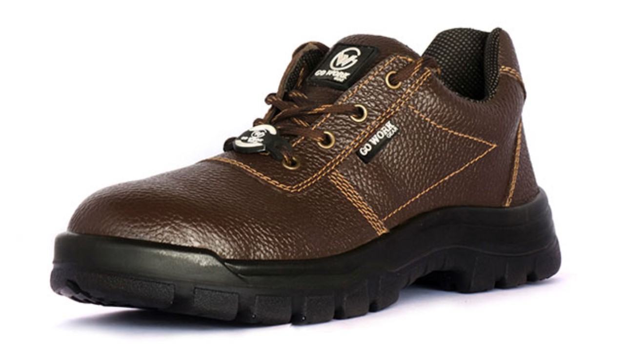 Buy GO WORK Roxy Print Leather Steel Toe Safety Shoes Brown online at ...