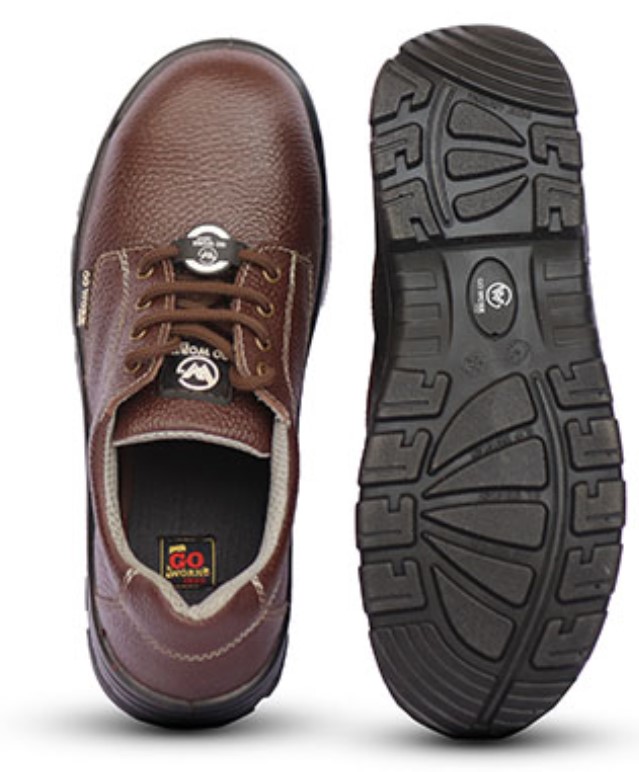 Buy GO WORK Duramo Print Leather Steel Toe Safety Shoes Brown online at ...