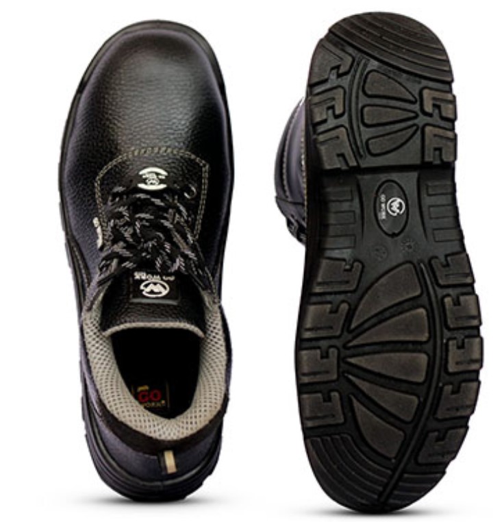 Buy GO WORK Rockford Print Leather Steel Toe Safety Shoes Black online ...