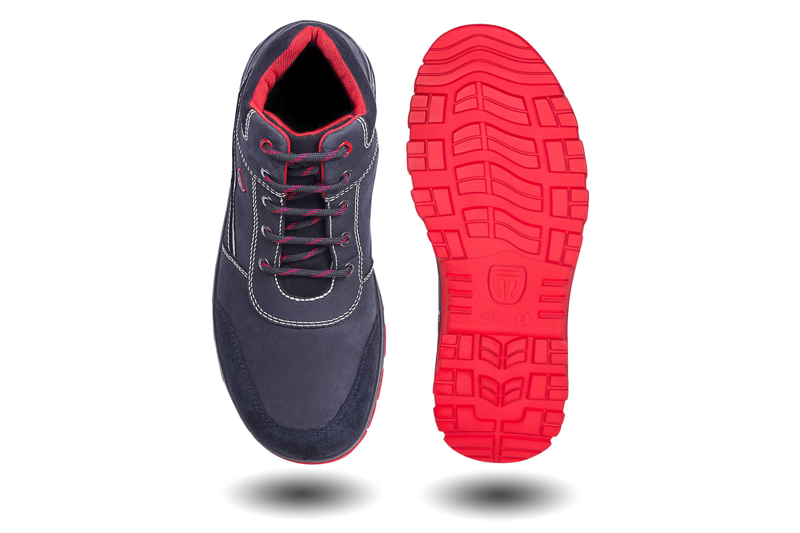 Buy TAGRA Supreme Mid Buff Suede, Textile Steel Toe Safety Shoes Black ...