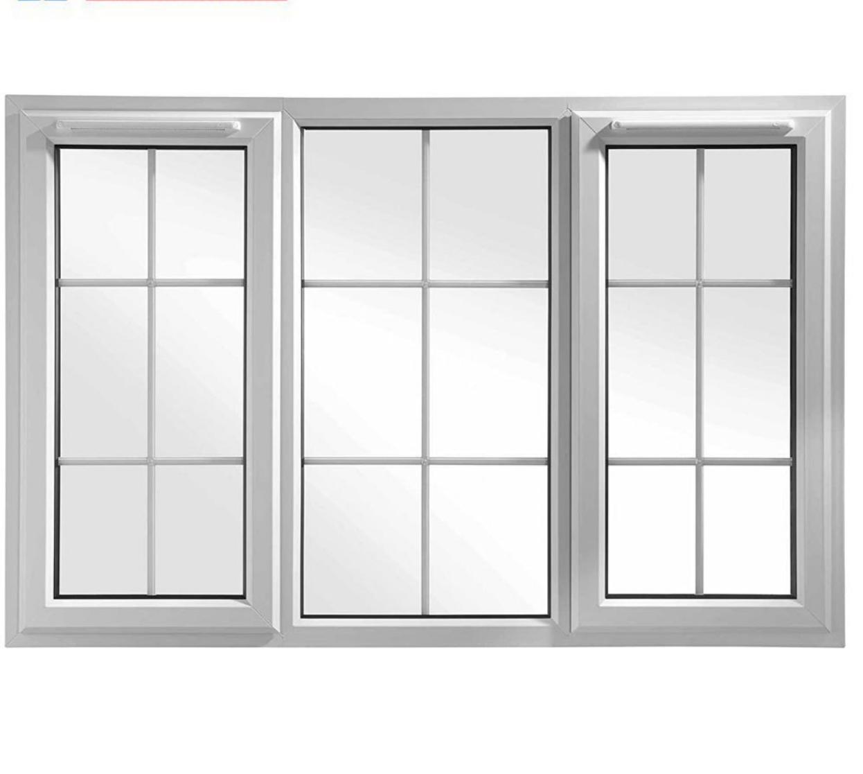 Buy Duroplast Casement 2 Track 3 Panel Beige uPVC Window 6 x 4 ft ...