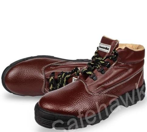 Buy SAFEHAWK STORME Synthetic Leather Steel Toe Safety Shoes Brown ...