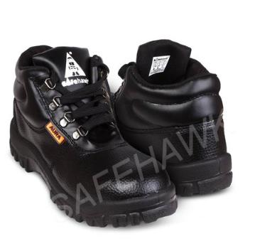 Buy SAFEHAWK AURA Leather Steel Toe Safety Shoes Black online at best ...