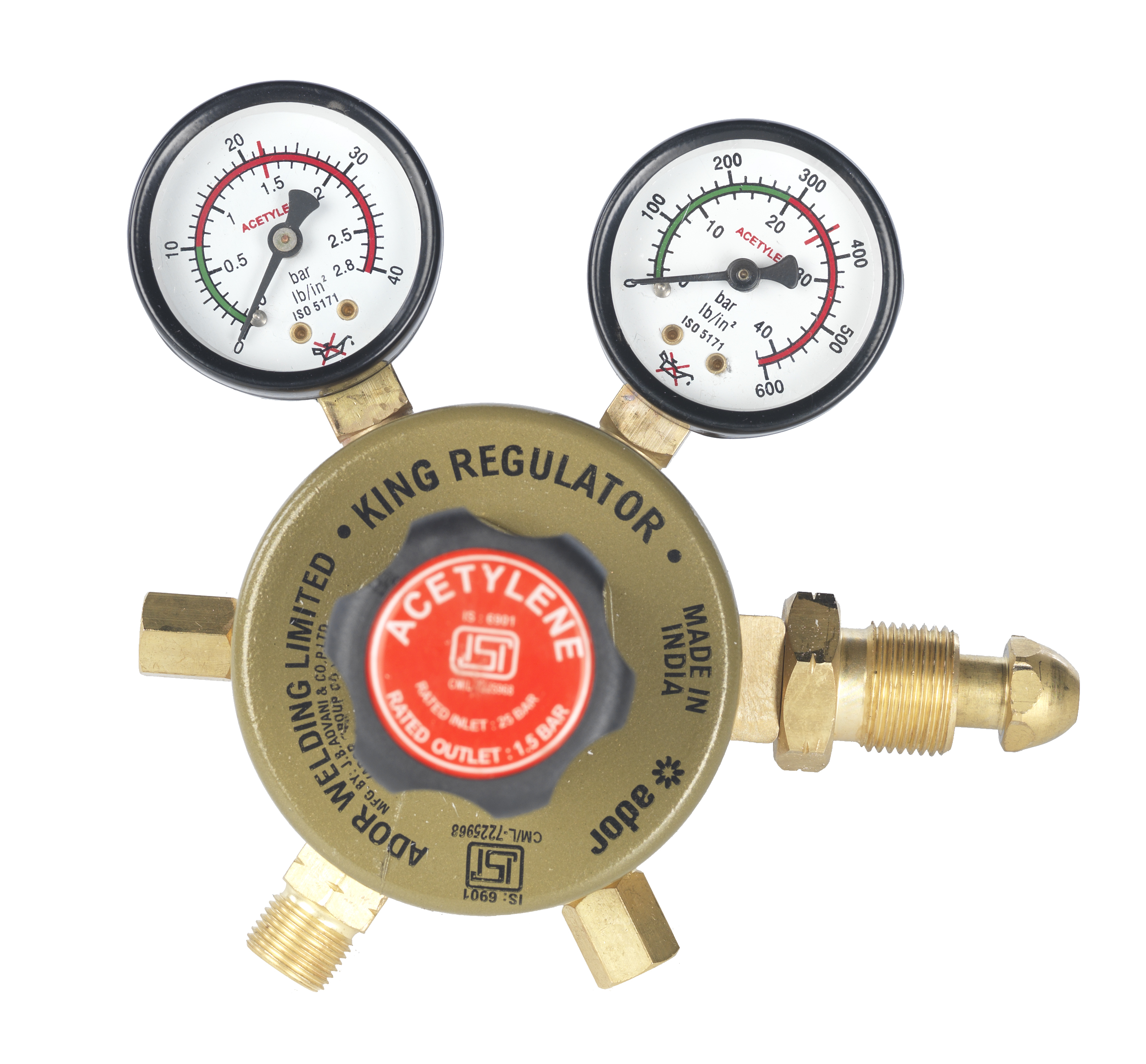 Buy Ador 20 bar Gas Regulator Regulators Acetylene 1.5 bar online at ...
