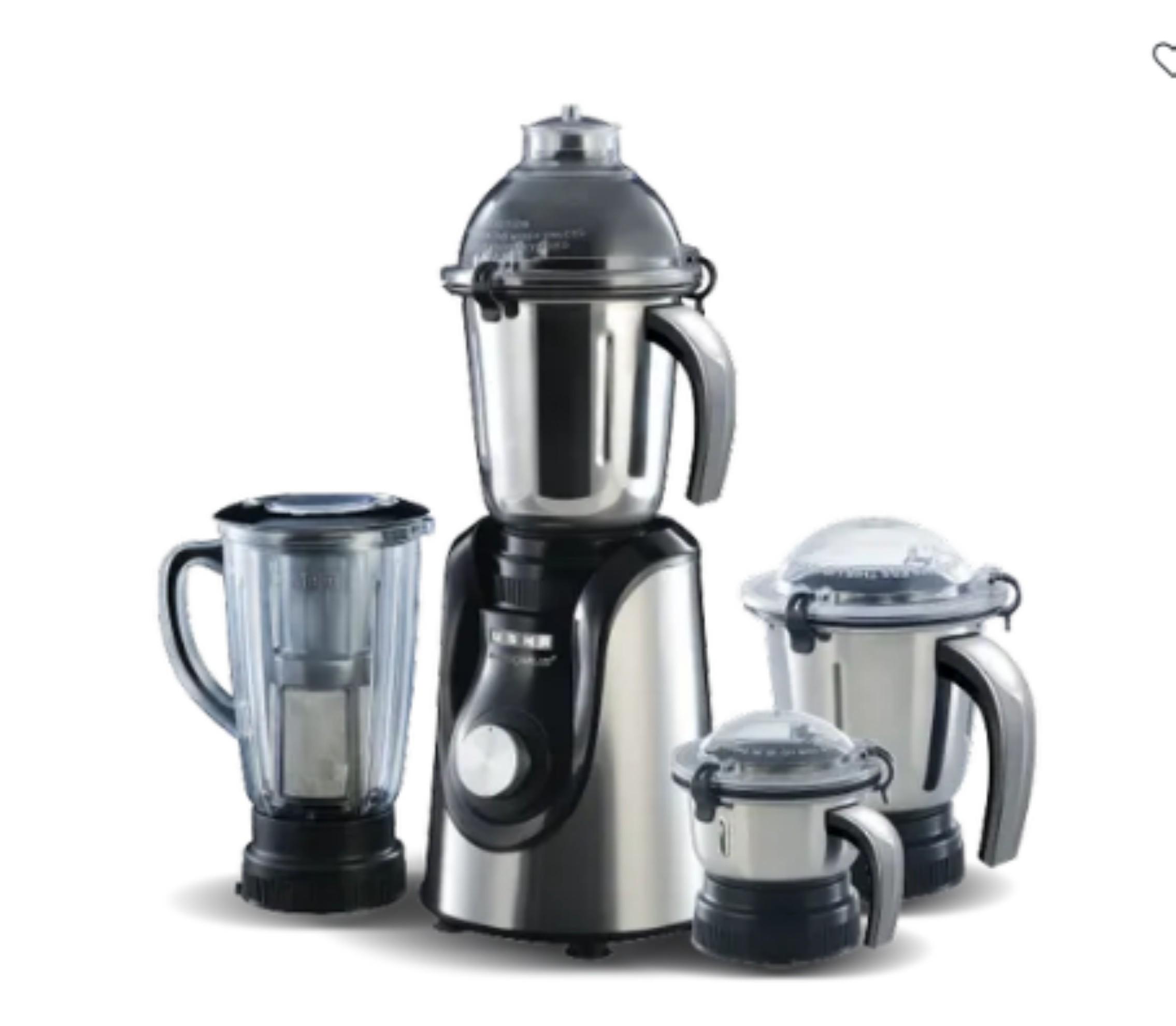 Buy Mixer Grinder 800 W 4 Jar Silver and Black online at best rates in ...