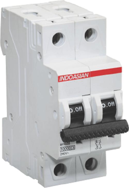 Buy INDOASIAN 811166 Double Pole 6 A C Curve MCB online at best rates ...