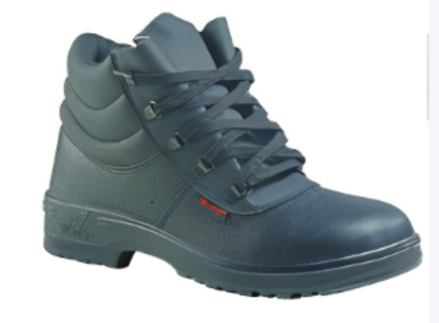 Buy Buff Grain Leather Steel Toe Safety Shoes Black online at best ...