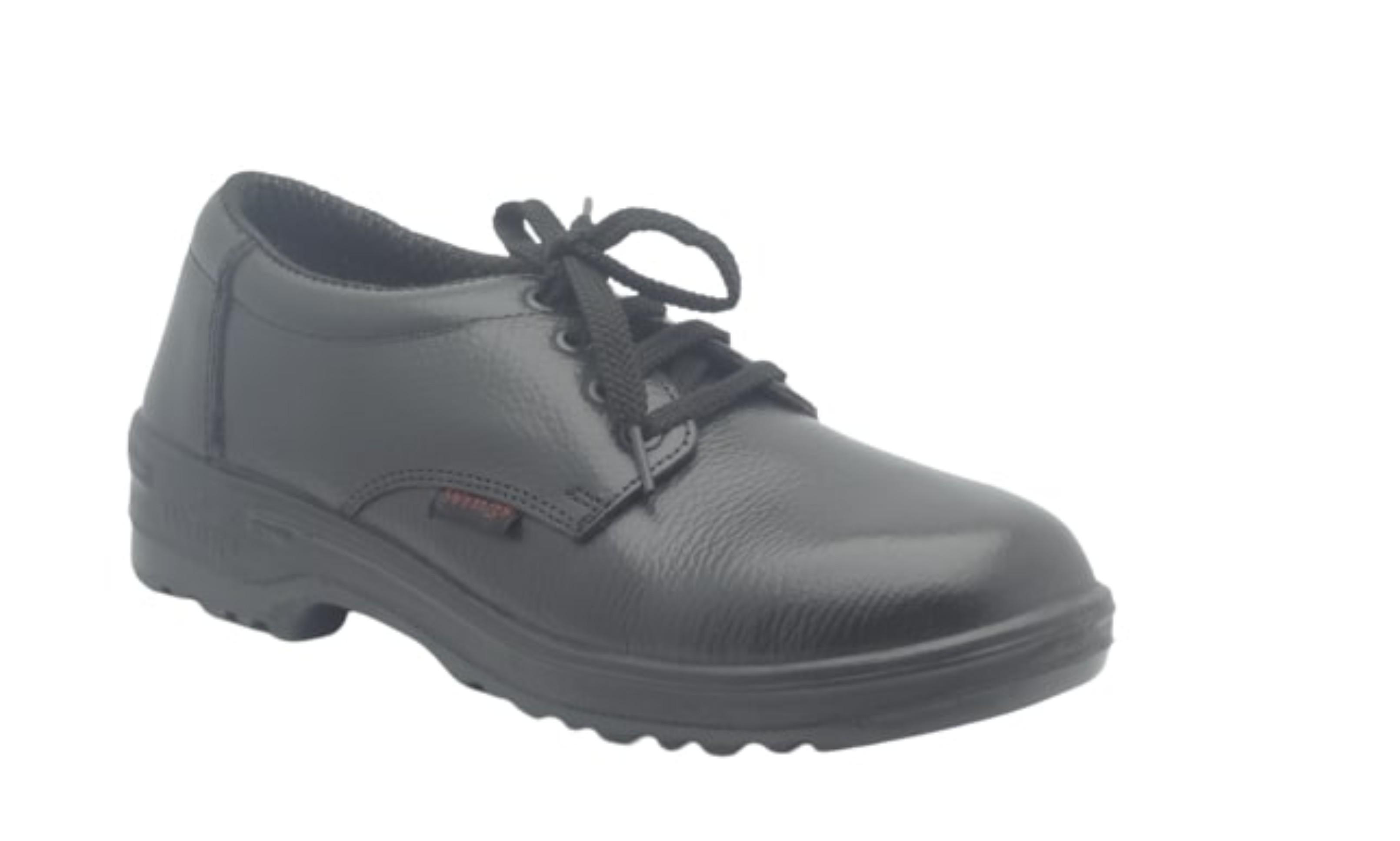 Buy Buff Grain Leather Steel Toe Safety Shoes Black online at best ...
