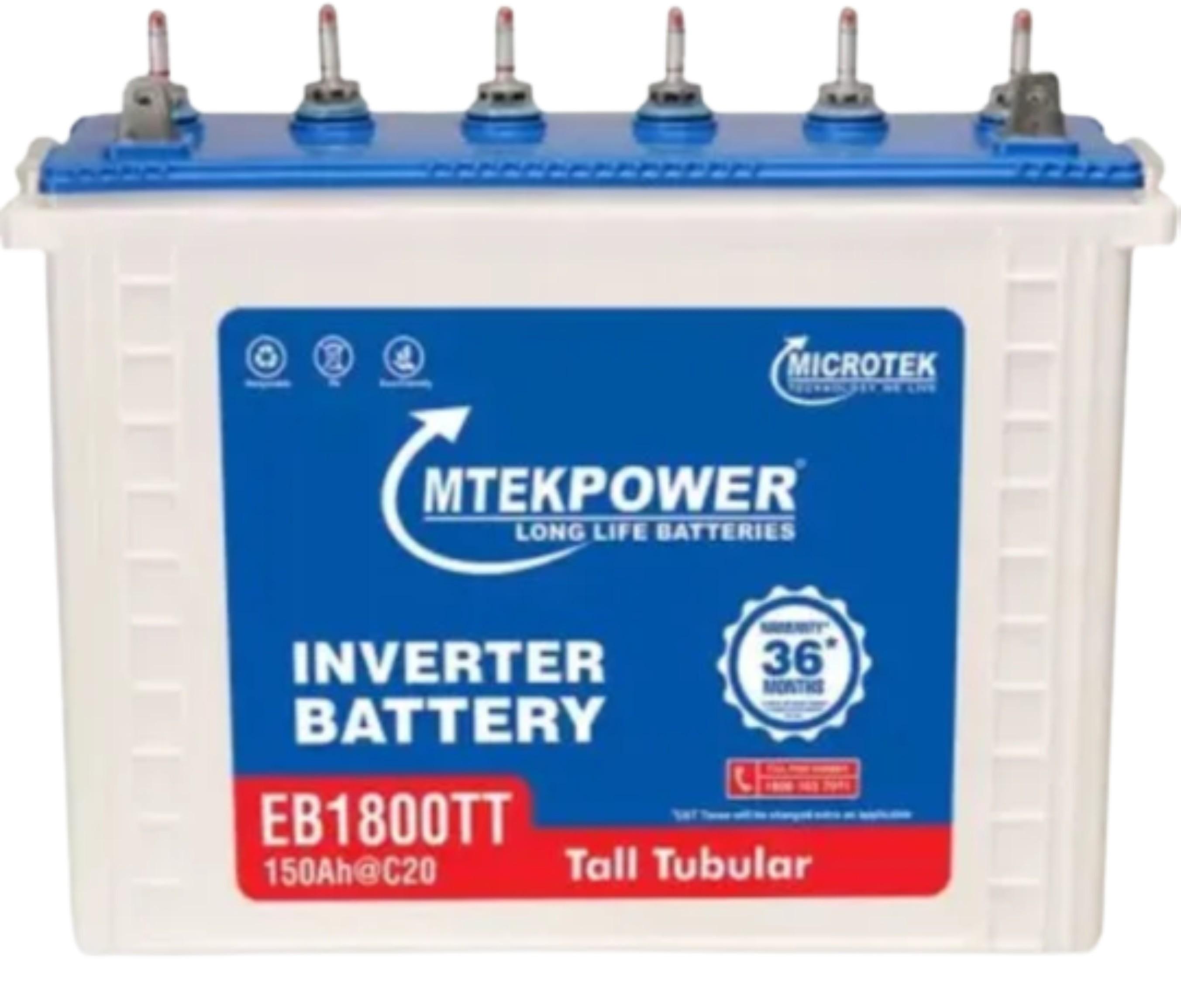 Buy MICROTEK EB1800TT Tall Tubular 12 V 150 Ah Lead Acid Batteries ...