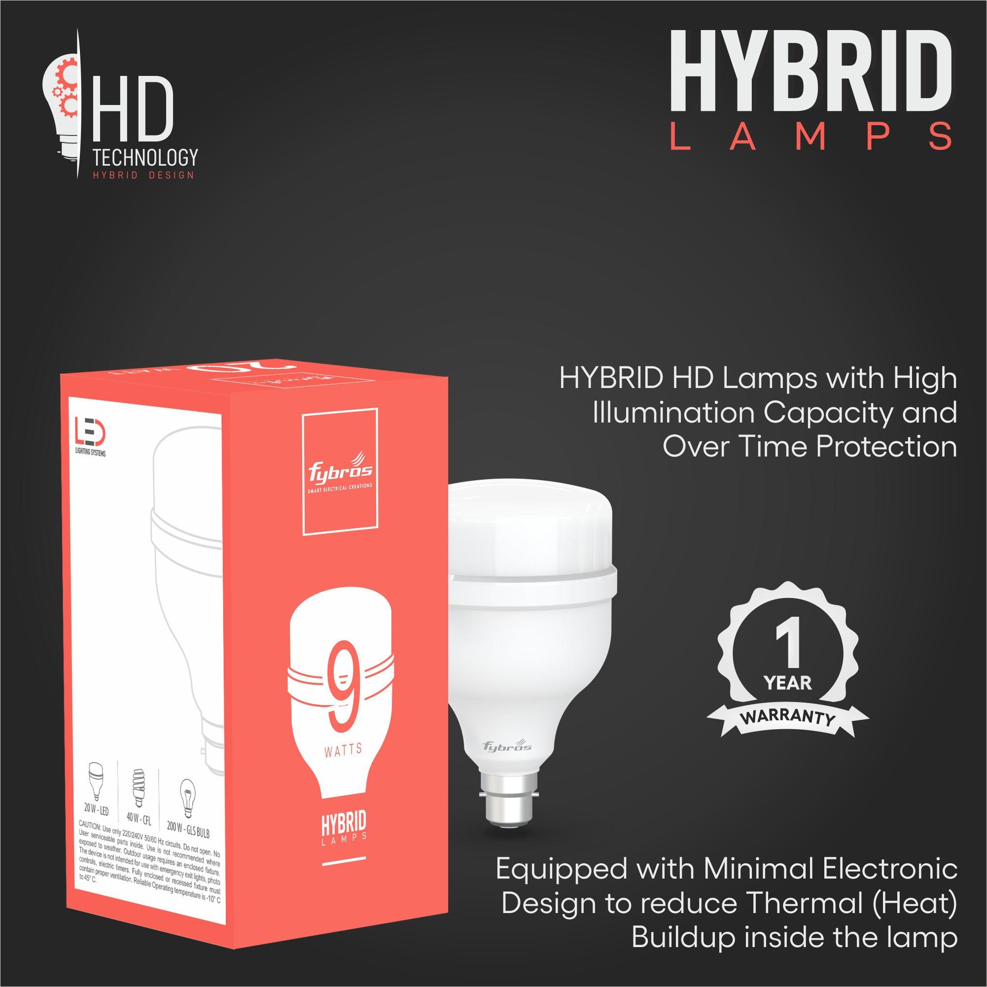 Buy Fybros 9 W White B22 10 piece LED Bulbs online at best rates in ...