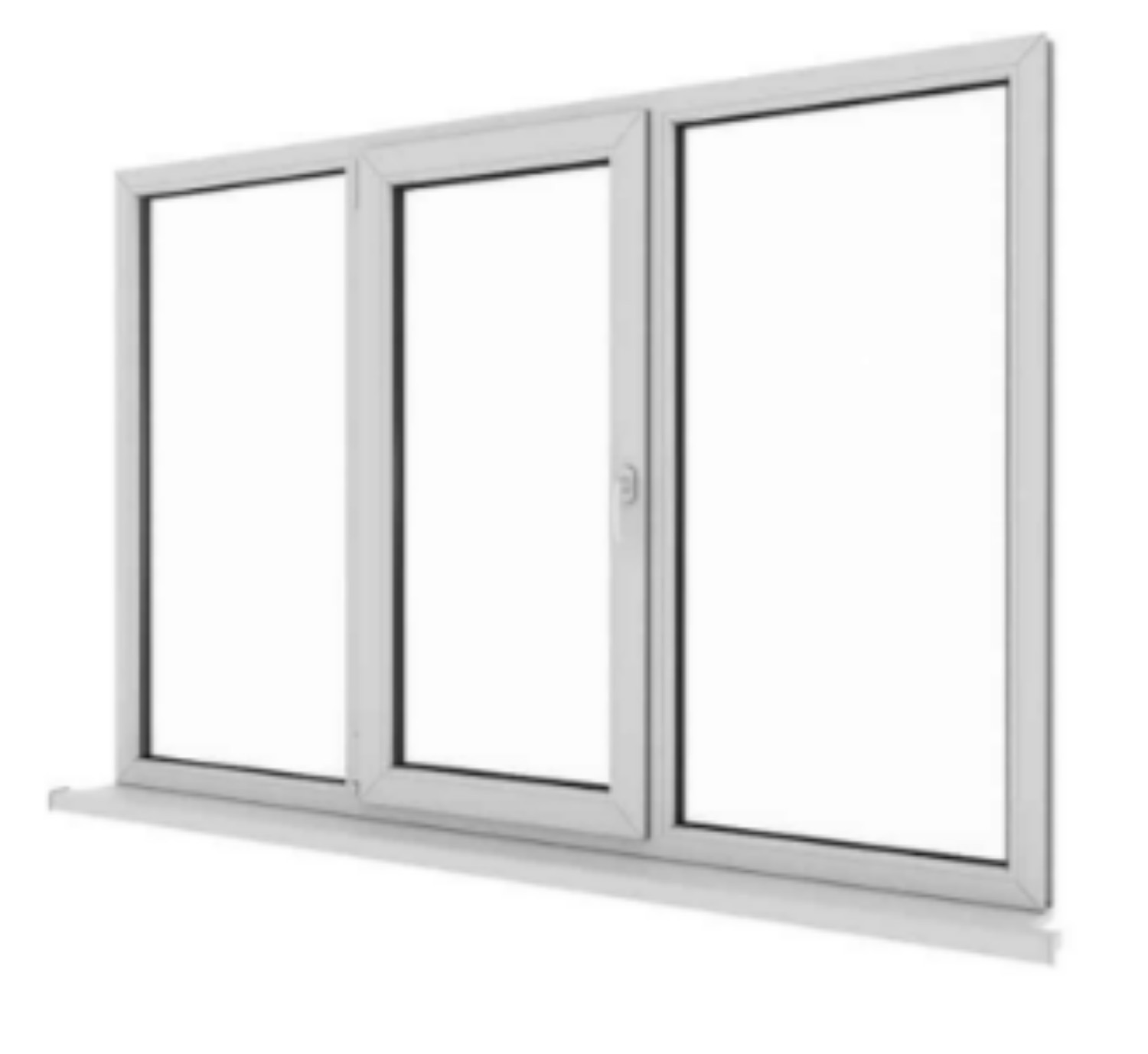 Buy FABRICATION HUB Casement 3 Track 3 Panel White uPVC Window 6 x 4 ft ...