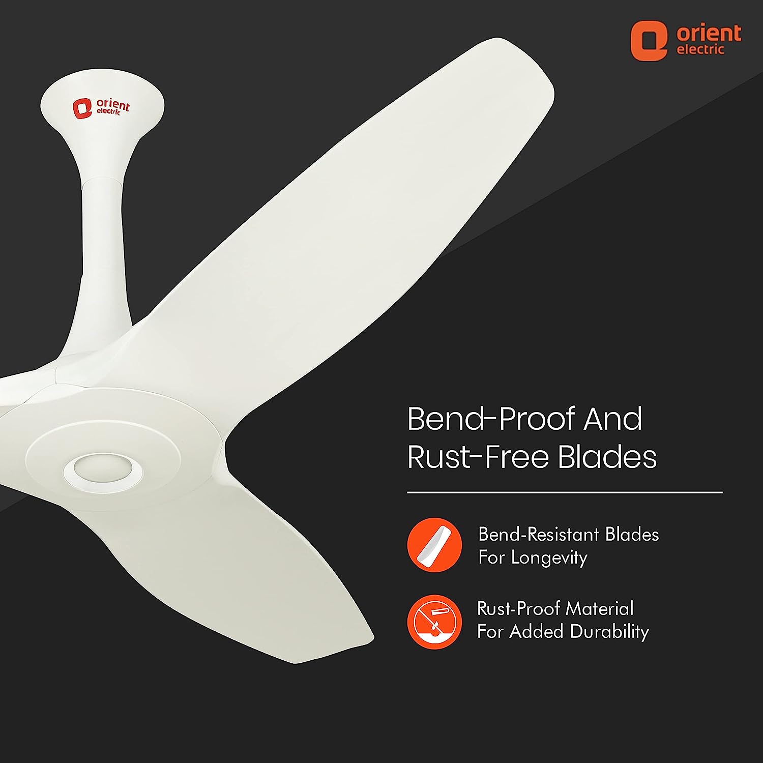 Buy Orient Aeroquiet Premium 1230 mm 3 Blades 62 W Orbes White Ceiling ...