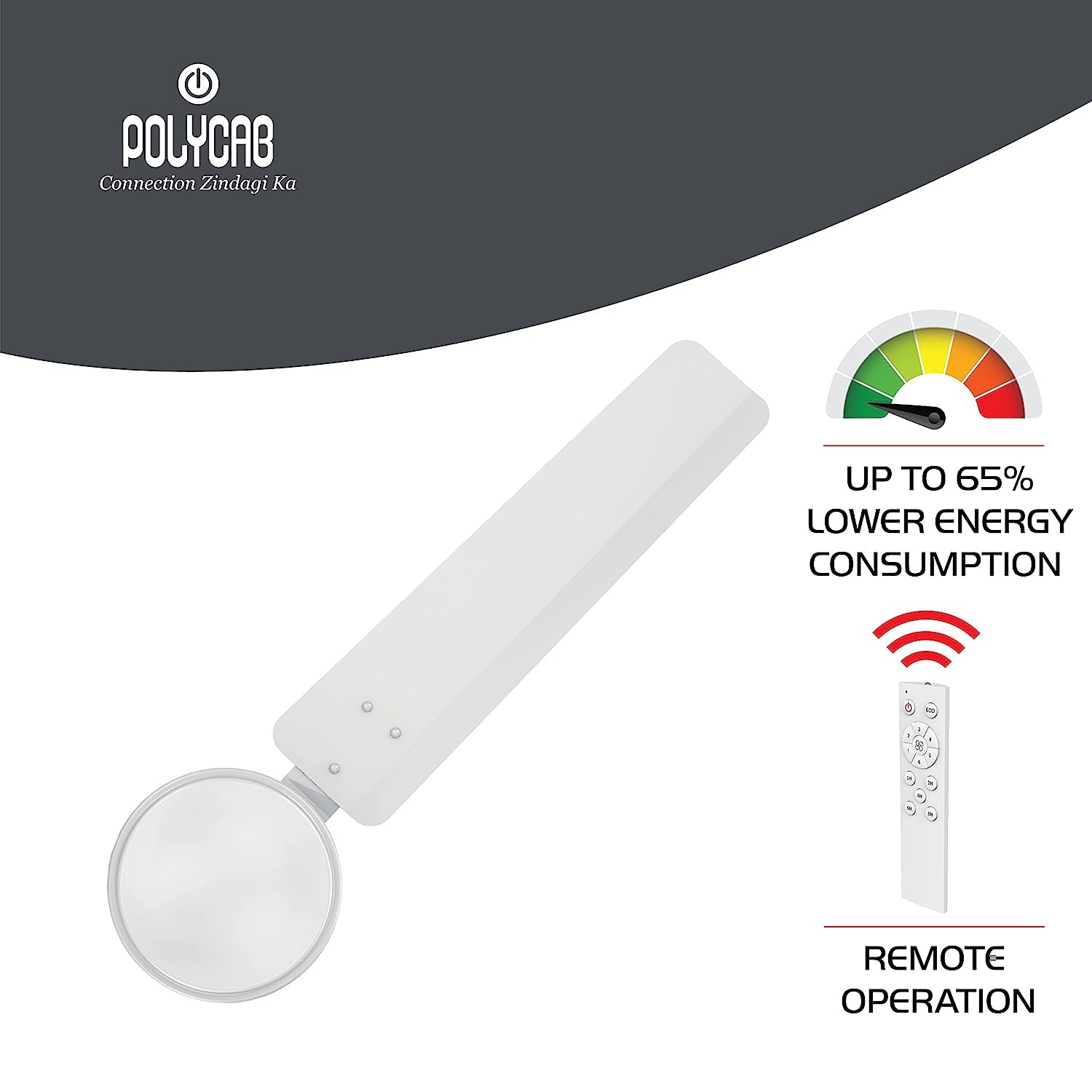 Buy Polycab Airika BLDC With Remote 1200 mm 3 Blades 28 W White Ceiling ...