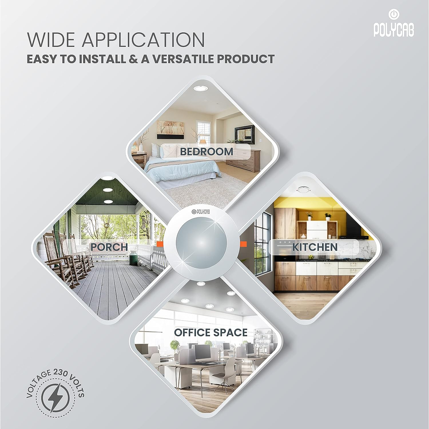 Buy Polycab 8 W Round Warm White 280 x 25 mm LED Panel Lights Surface ...