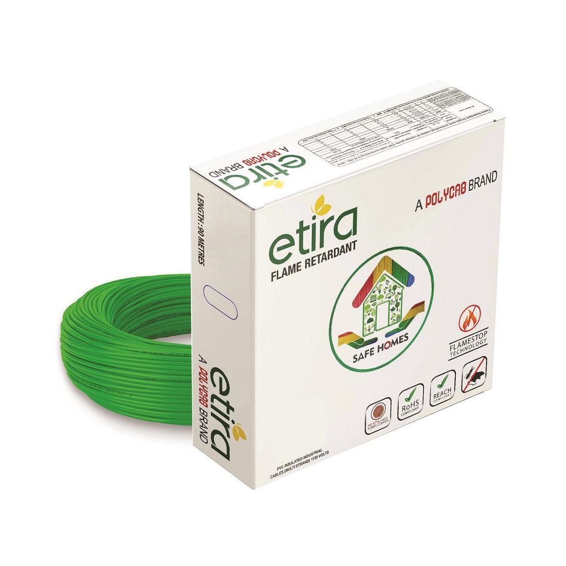 Buy Polycab 1 sqmm ETIRA FR Electric Wire Green 90 m online at best ...