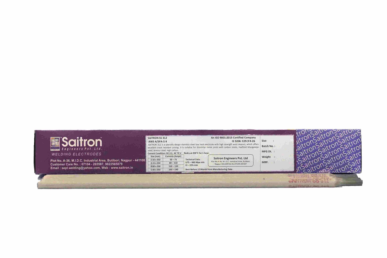 Buy SAITRON SS 312 2.50 mm E312 Welding Electrodes 20 kg online at best ...