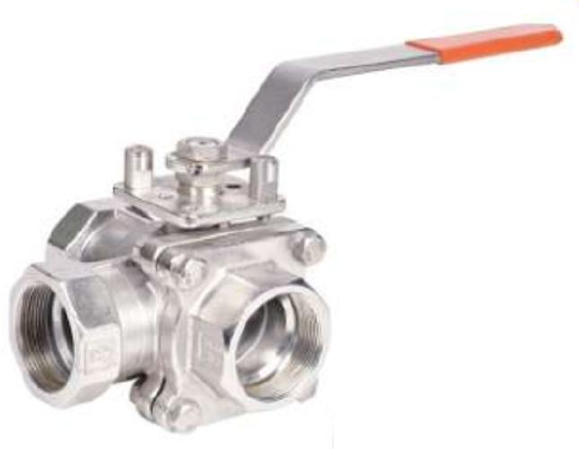 Buy Cair 80 mm Manual Stainless Steel Ball Valves Screwed 3WAY online ...