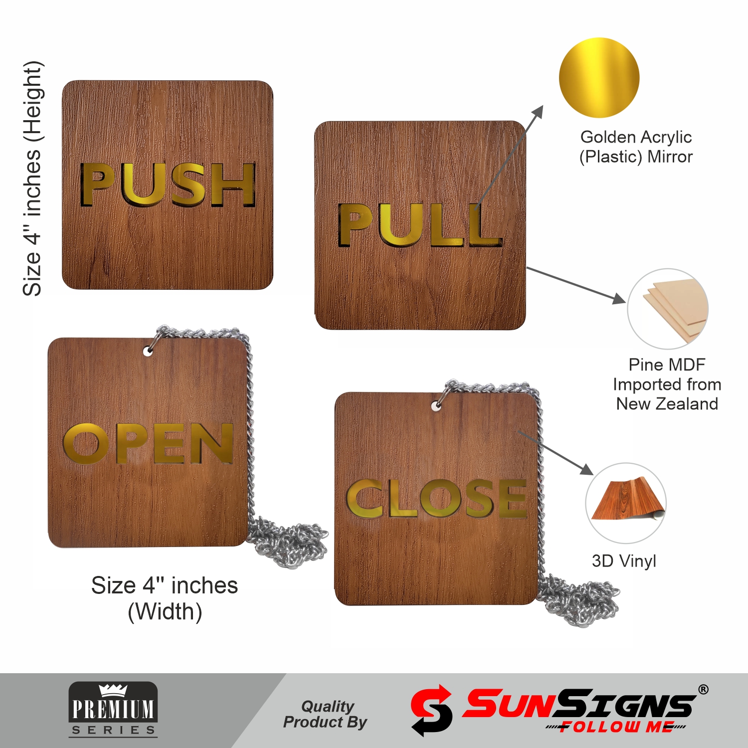Buy SUNSIGNS Workplace Signages 4 x 4 inch MDF online at best rates in ...