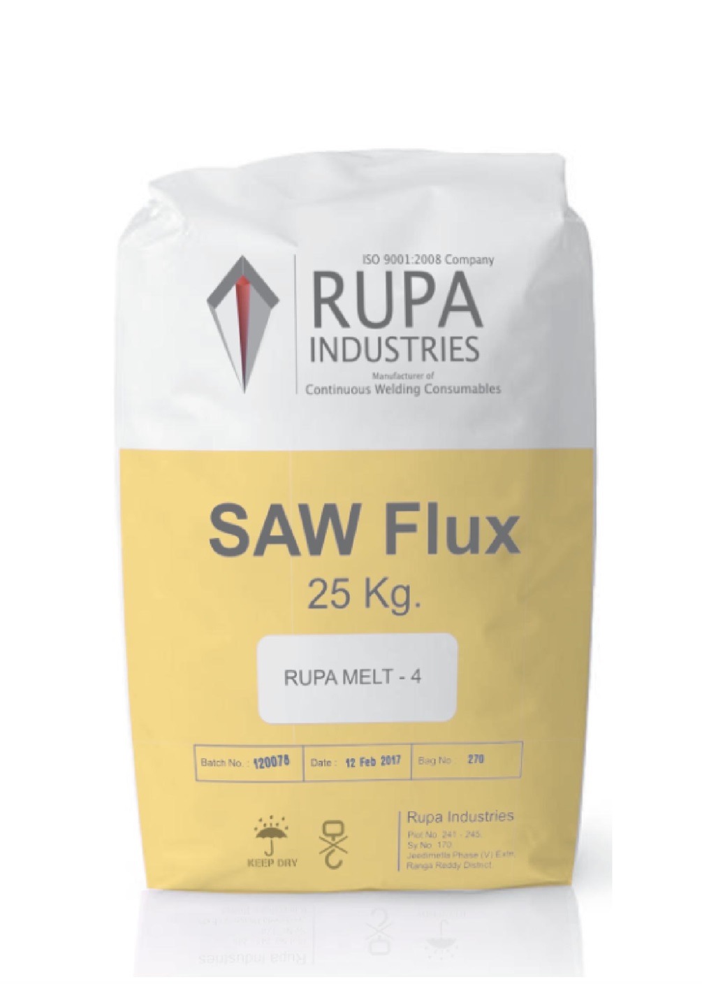 Buy 25 kg Welding Flux SAW RUPA MELT 1 For Unalloyed Mild Steel 0.76 ...