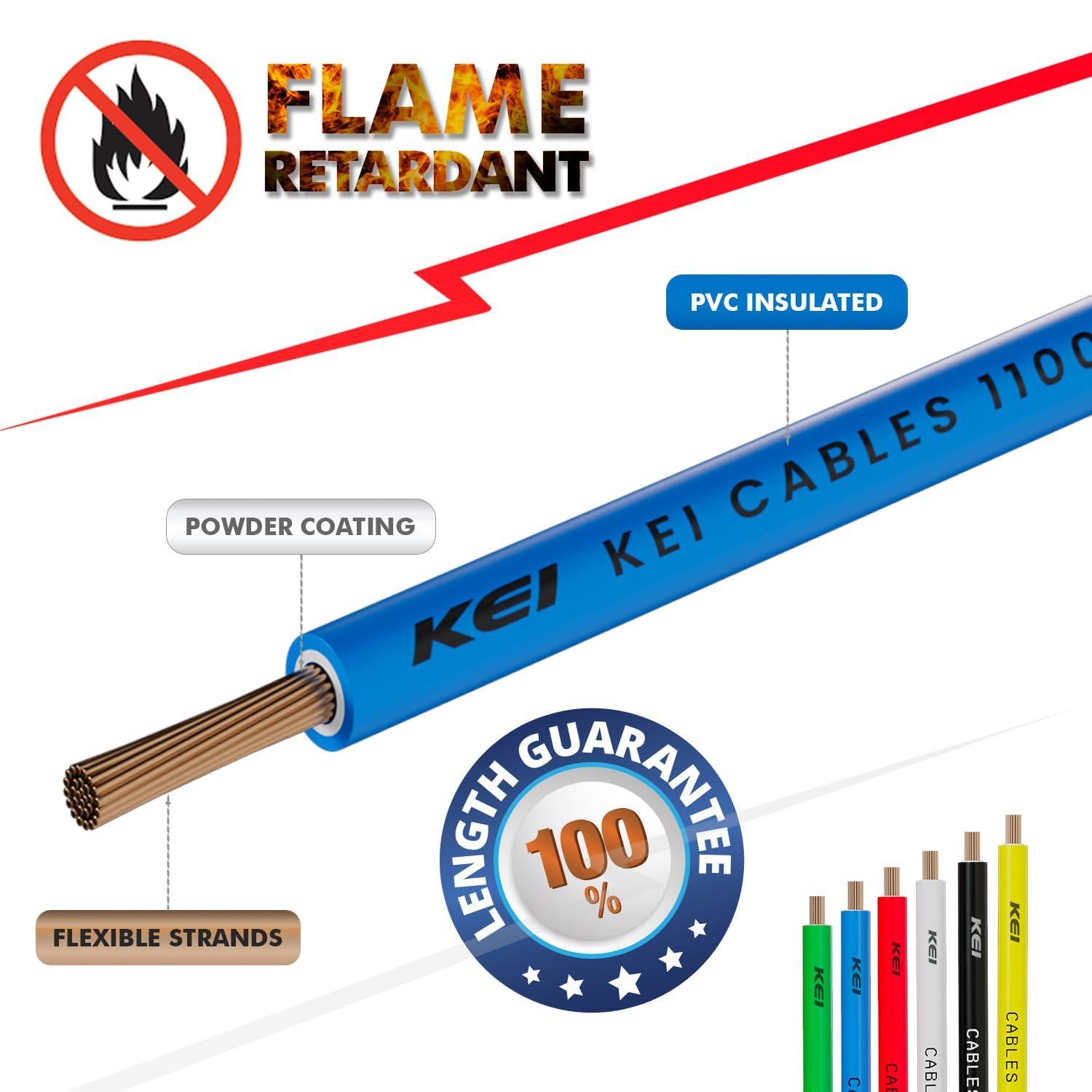 Buy KEI 1.5 sqmm conFlame FR LSH Electric Wire Blue 180 m online at ...