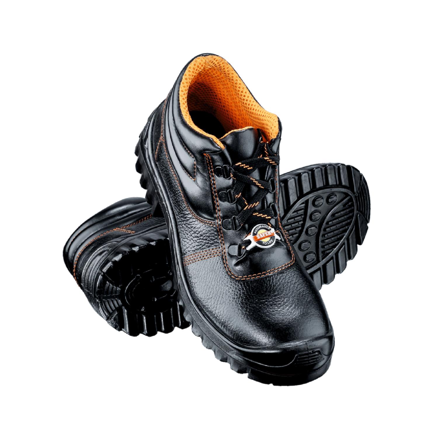 Buy SAFER SA-1801 Real Leather Steel Toe Safety Shoes Black online at ...