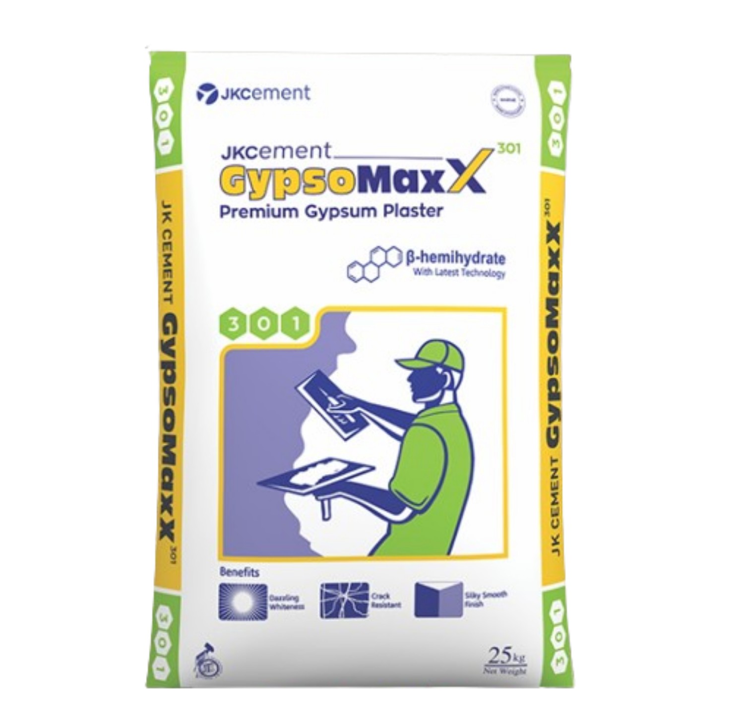Buy JK Cement Gypsomaxx 301 Beta Hemihydrate Gypsum Plasters 25 kg ...