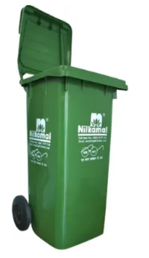 Buy Nilkamal Wheeled Bins Green 125 L Plastic online at best rates in ...