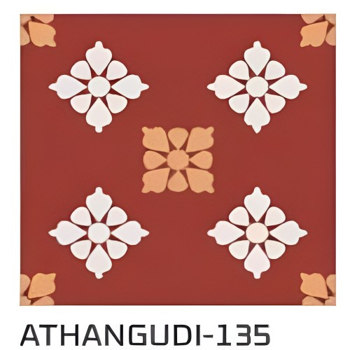 Buy KAG Athangudi 300 x 300 mm 135 Red Matt Ceramic Tile online at best ...